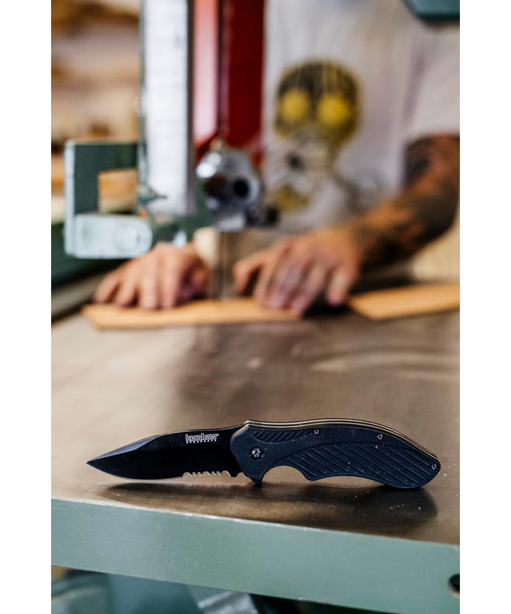 Kershaw Clash Black Serrated Pocketknife | Wayfair
